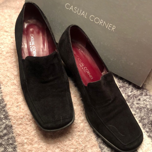 Casual Corner | Shoes | Casual Corner Suede Heeled Loafers | Poshmark
